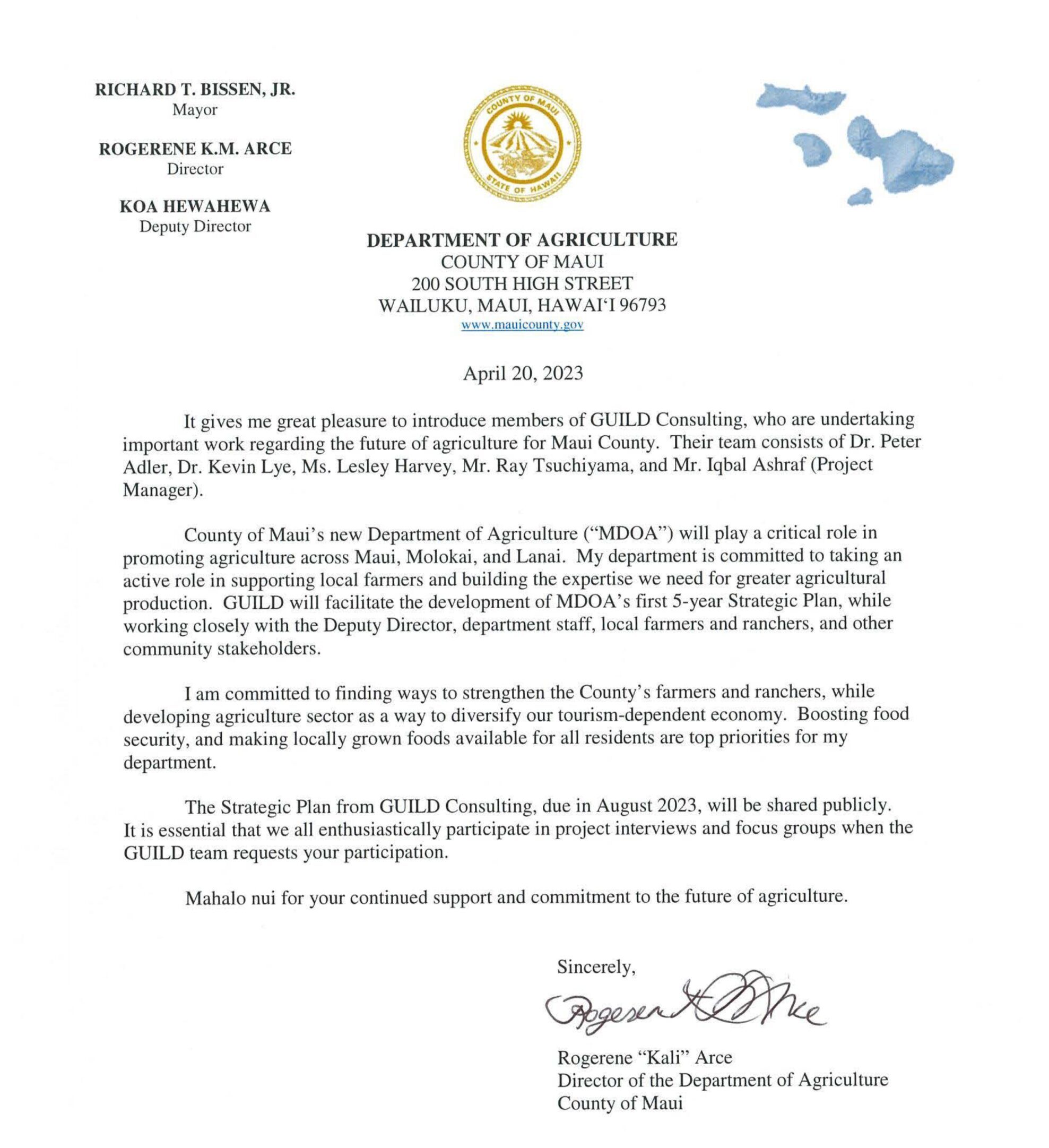 Mauiag Letter : GUILD Consulting